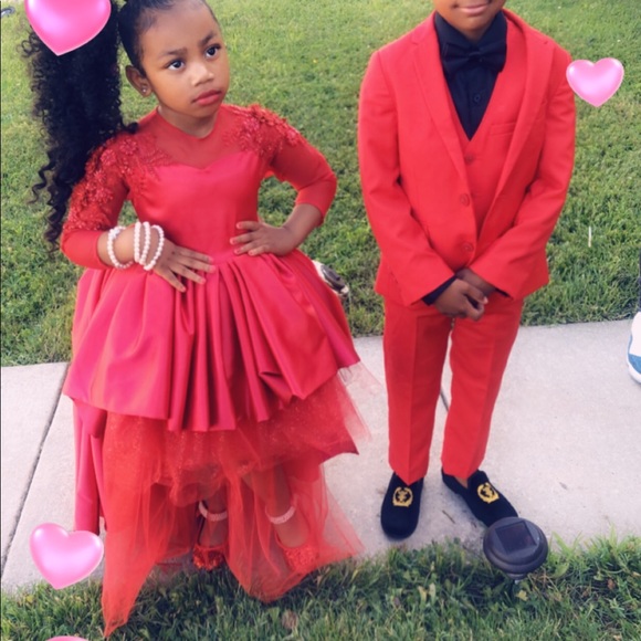 custom made | Dresses | Little Girls Red Prom Wedding Or Party Dress ...